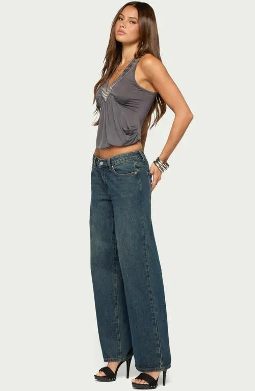 EDIKTED Brise Studded Draped Top