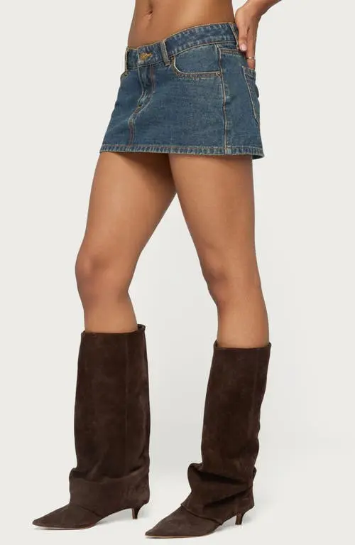 EDIKTED Dayla Low Rise Denim Micro Skort
