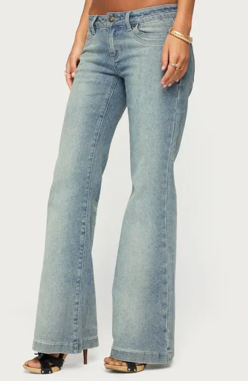 EDIKTED Bunni Low Rise Bootcut Leg Jeans - Light-blue-washed