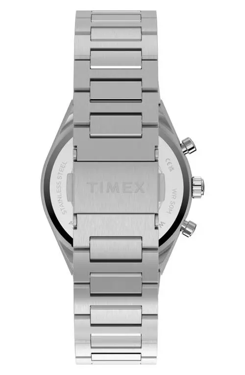 Timex® Q Chronograph Bracelet Watch - Silver/black