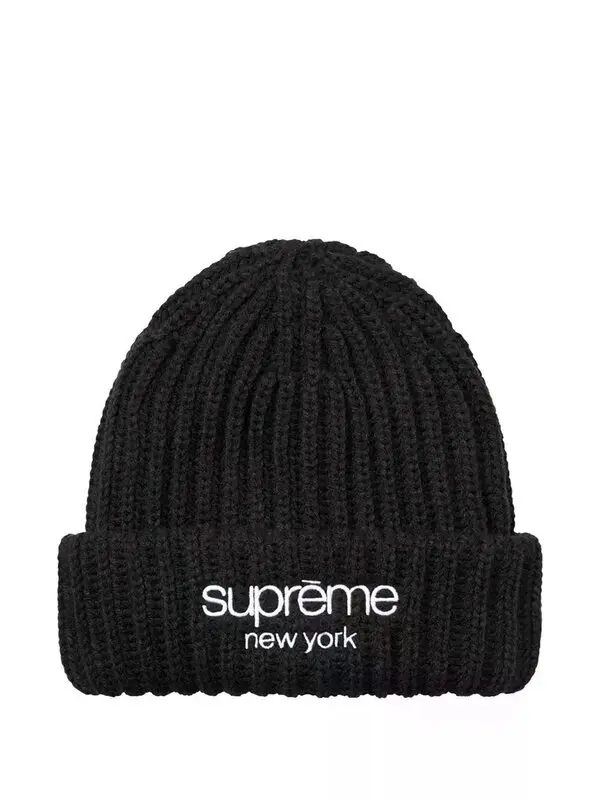 Supreme Chunky-ribbed Logo Beanie Hat