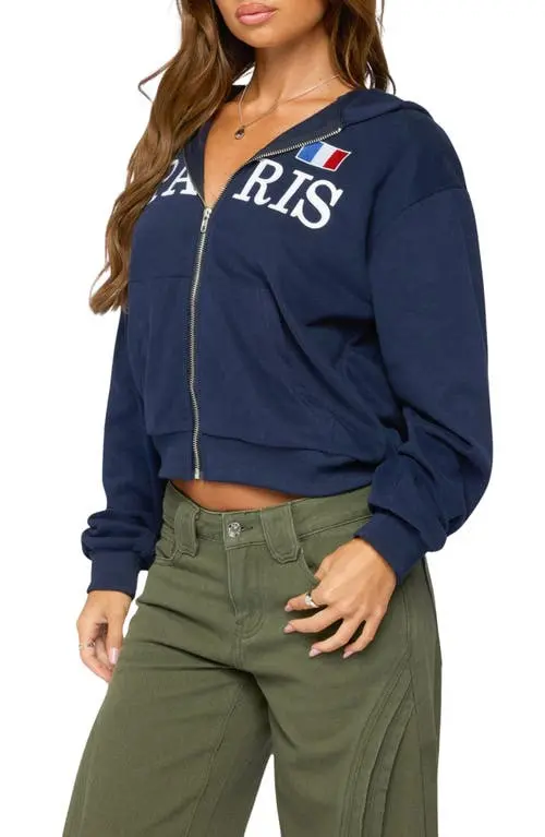 EDIKTED Paris Graphic Full Zip Hoodie