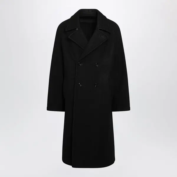 LEMAIRE Double-breasted Coat In Wool And Alpaca - Black