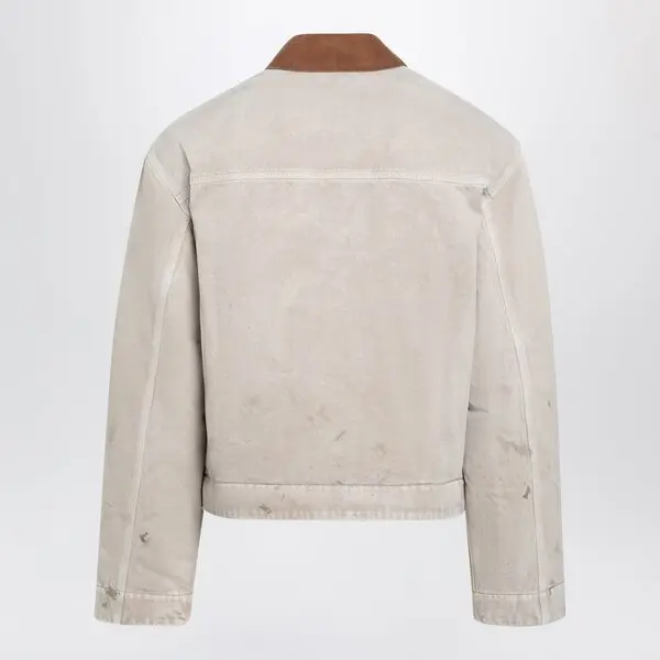 Balenciaga Beige Vintage-effect Cotton Zip-up Jacket