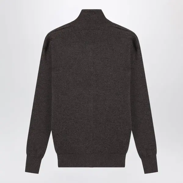 LEMAIRE Wool Ecorce-colored Button-up Top