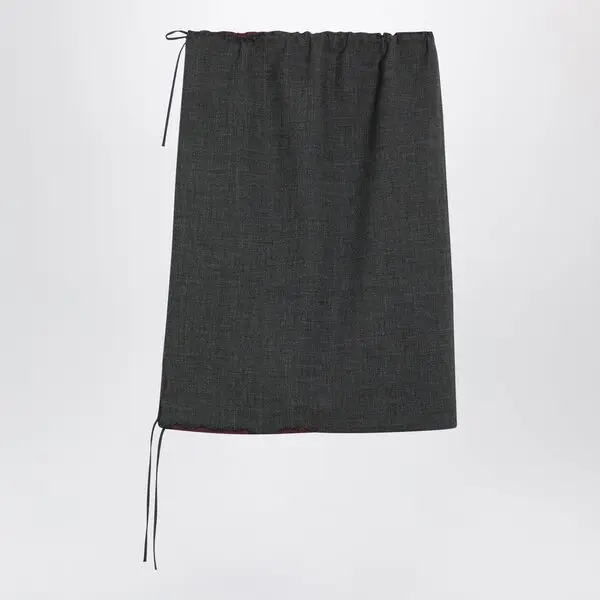 Prada Slate/garnet Midi Skirt In Bonded Devore Matting