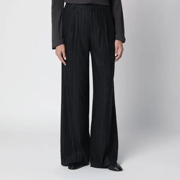 Tagliatore Anthracite Grey Pinstripe Trousers