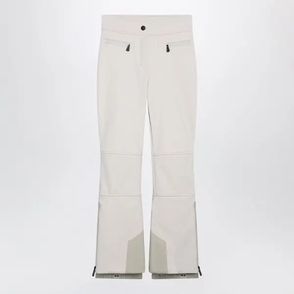 Moncler Ivory Ski Trousers In Technical Fabric - White