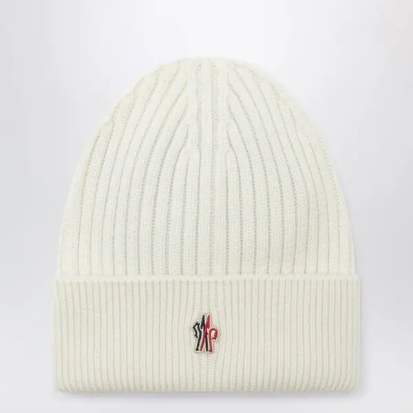 Moncler Ivory Wool Beanie