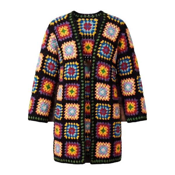 ANA CHIC Ground Handmade Crochet Longline Cardigan