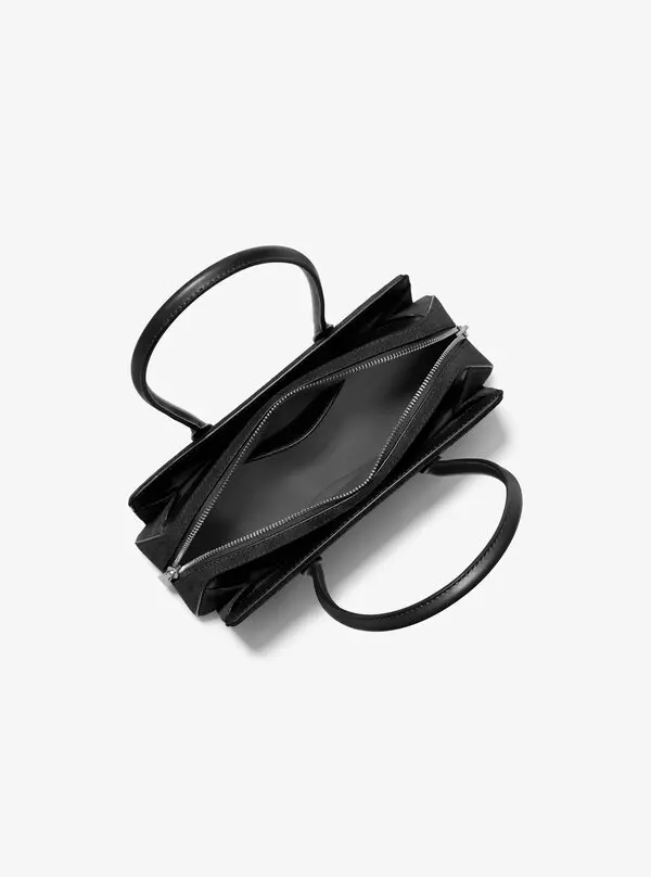 Michael Kors Laila Small Suede Shoulder Bag In By - Black