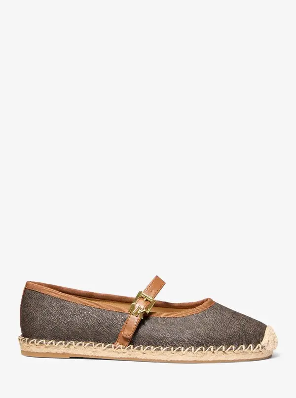 Michael Kors Lynn Signature Logo Ballet Espadrille In Size By