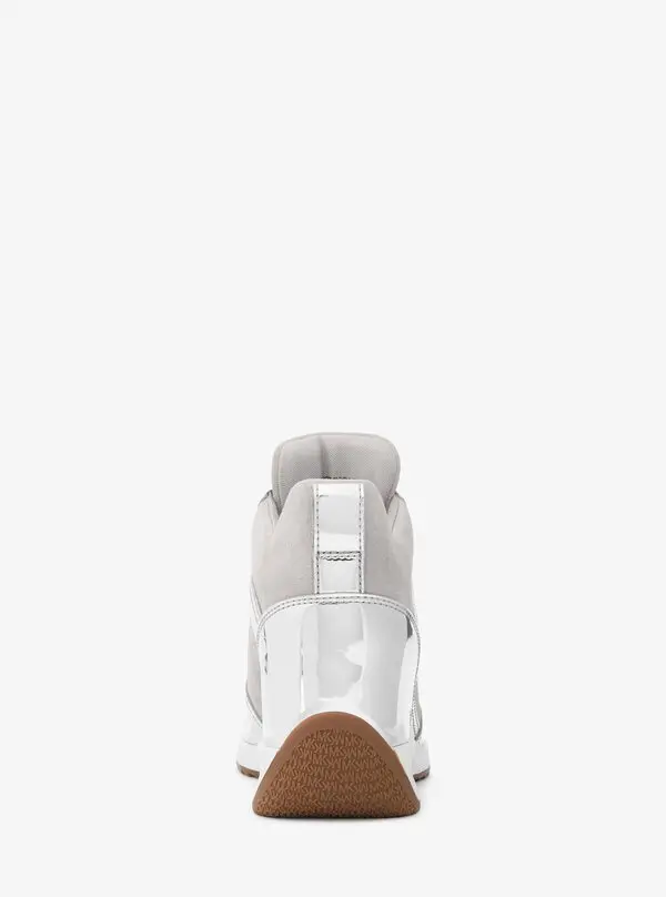 Michael Kors Nikko S2 Metallic Wedge Trainer In Size By