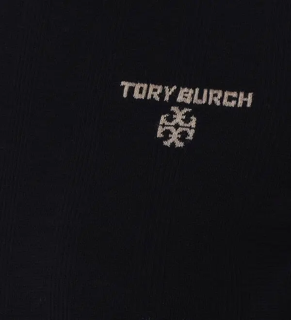 Tory Burch Logo Fine-knit Polo Top