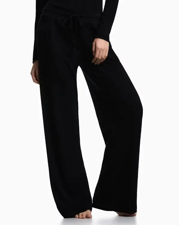 Emporio Armani Logo Plaque Straight Leg Pants