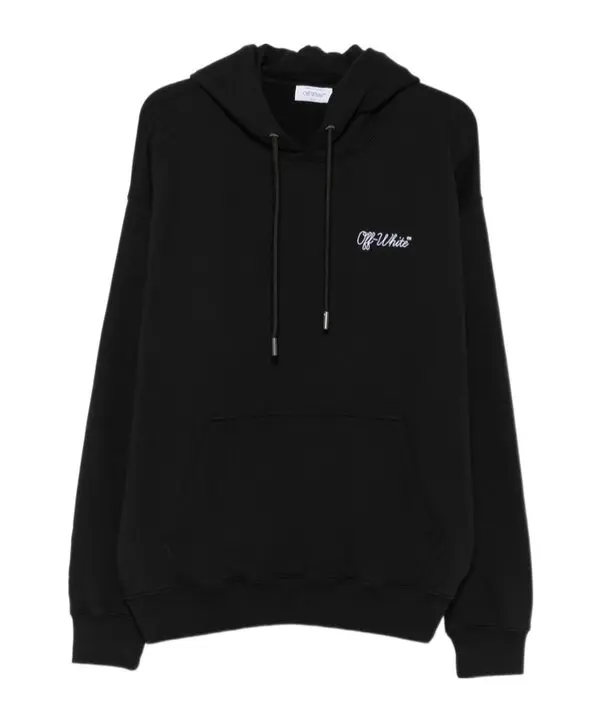 Off-White Logo-embroidered Hoodie - Black