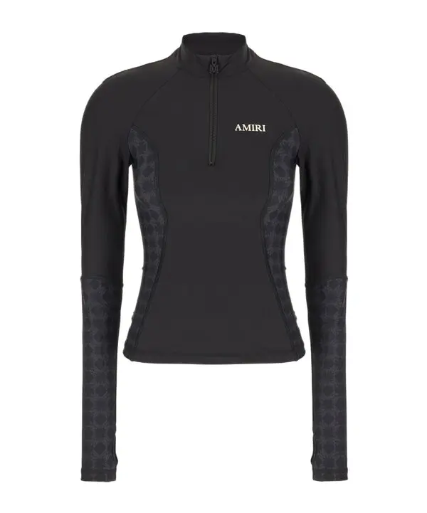 Amiri Logo Printed Zip-detailed Top