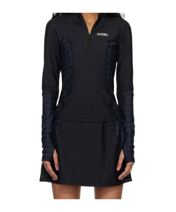 Amiri Logo Printed Zip-detailed Top