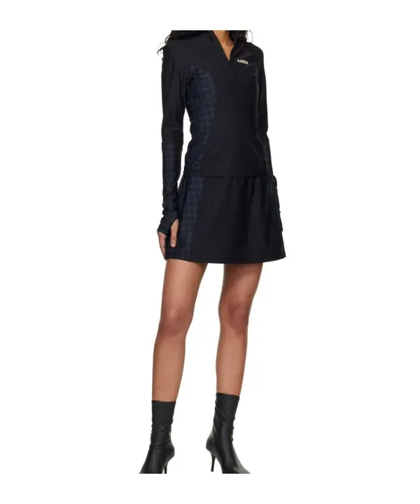 Amiri Logo Printed Zip-detailed Top