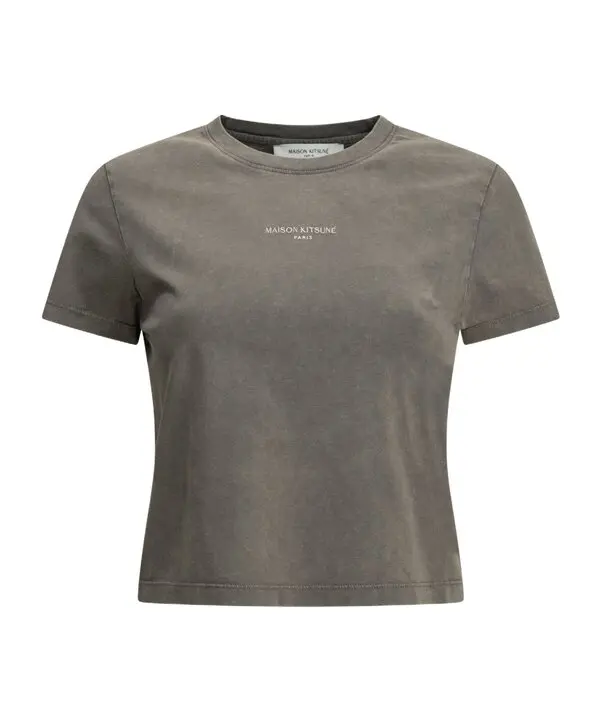 Maison Kitsuné Faded Cropped T-shirt