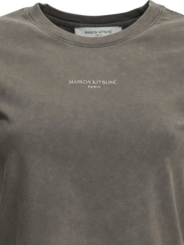Maison Kitsuné Faded Cropped T-shirt