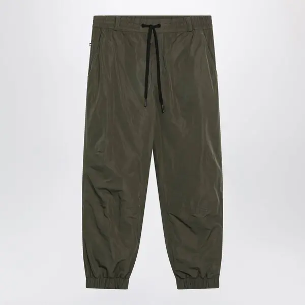 Moncler Olive Trousers In Technical Fabric
