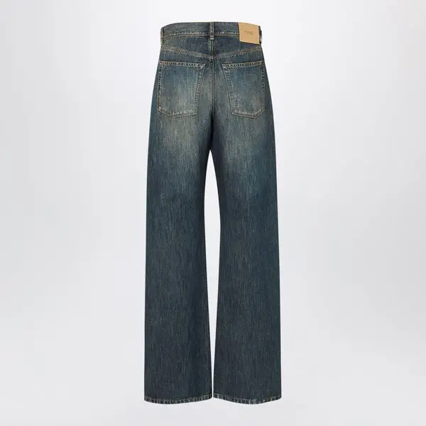 Fendi Washed Denim Jeans - Blue