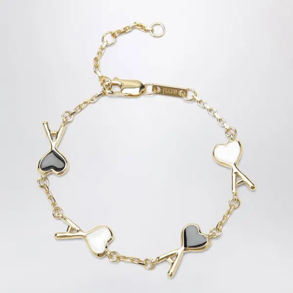 AMI Paris Gold/black/white De Coeur Bracelet - Silver