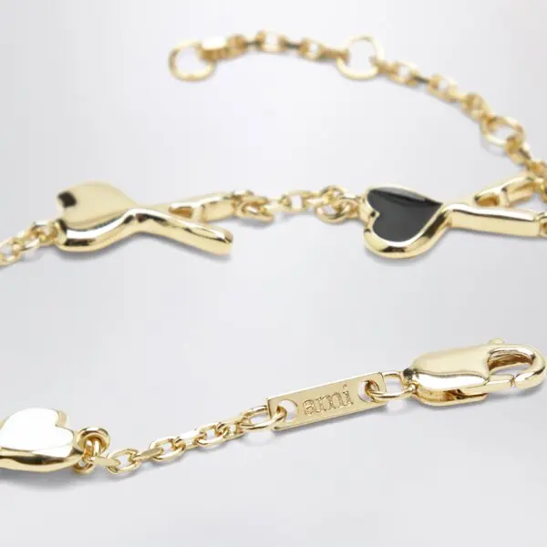 AMI Paris Gold/black/white De Coeur Bracelet - Silver