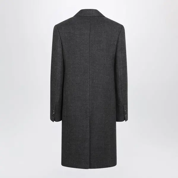 AMI Paris Grey Double-breasted Wool Coat