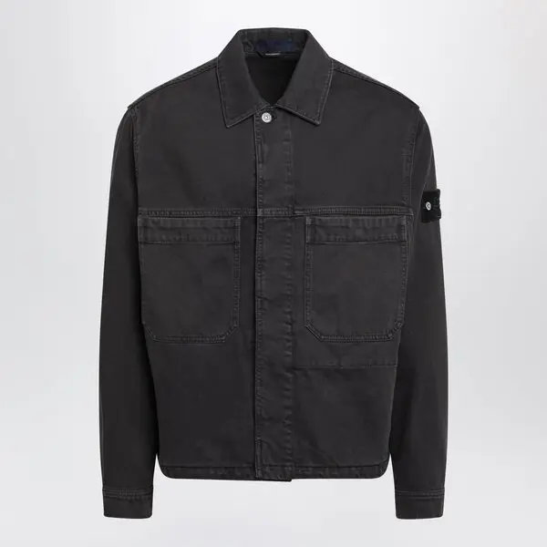 Stone Island Dark Burgundy Lightweight Denim Coach Jacket - Red