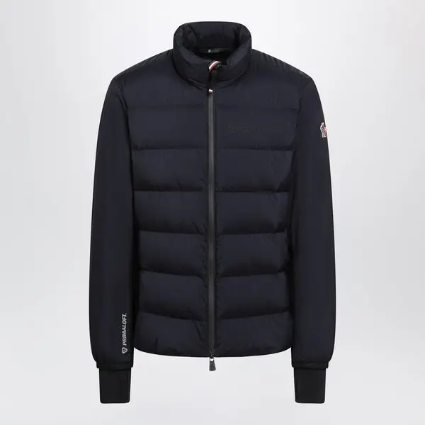 Moncler Navy Zip-up Jacket In Nylon - Blue