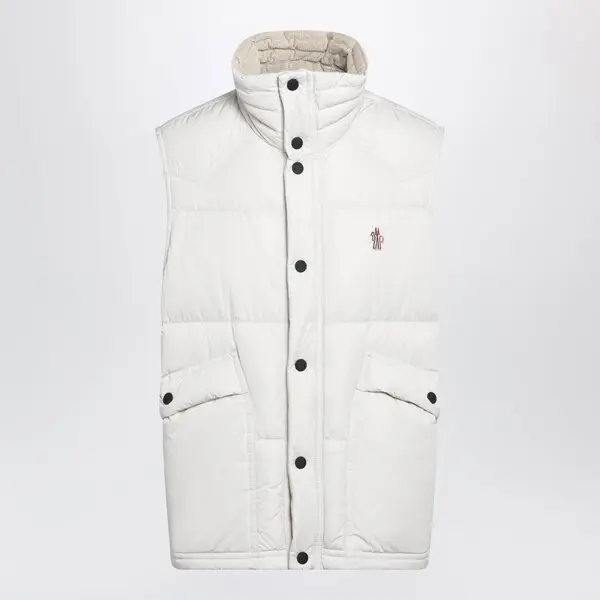 Moncler White Quilted Vest - Cream