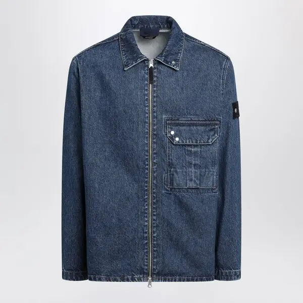 Stone Island Light Bull Denim-tc Overshirt - Blue