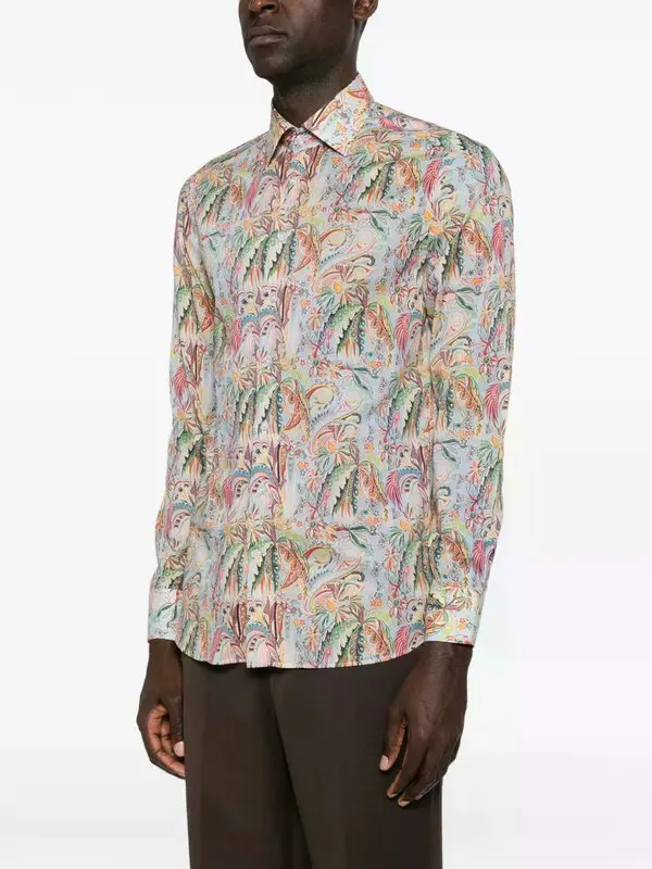 Etro Paisley-print Long-sleeve Shirt - Blue