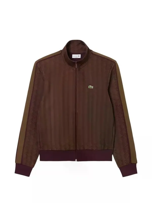 Lacoste Monogram-pattern Zip-up Sweatshirt
