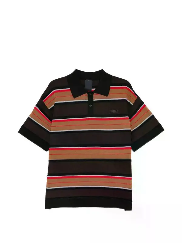 JUUN.J Striped Short-sleeve Polo Shirt