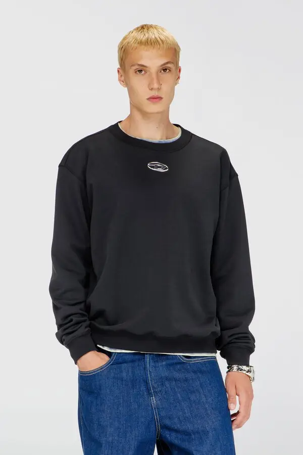 DIESEL® Regular Sweatshirt With Metallic Oval D