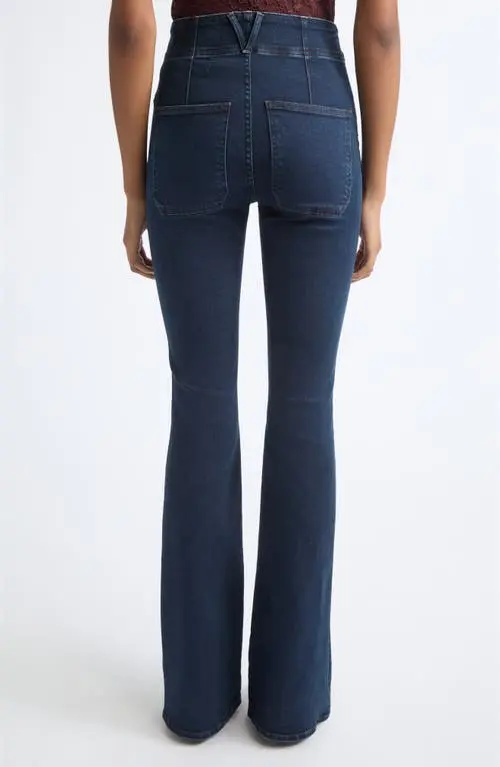 Veronica Beard Beverly Chain Detail High Waist Flare Jeans