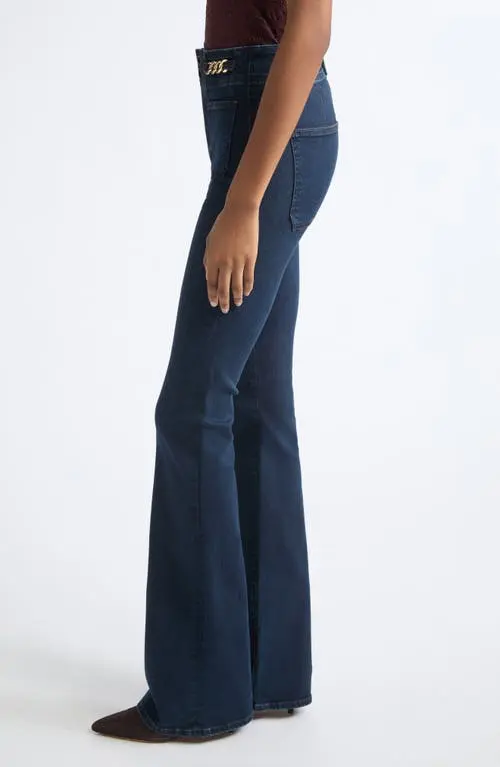Veronica Beard Beverly Chain Detail High Waist Flare Jeans