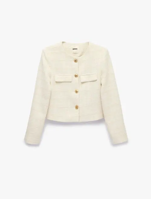 Koton Checked Tweed Jacket