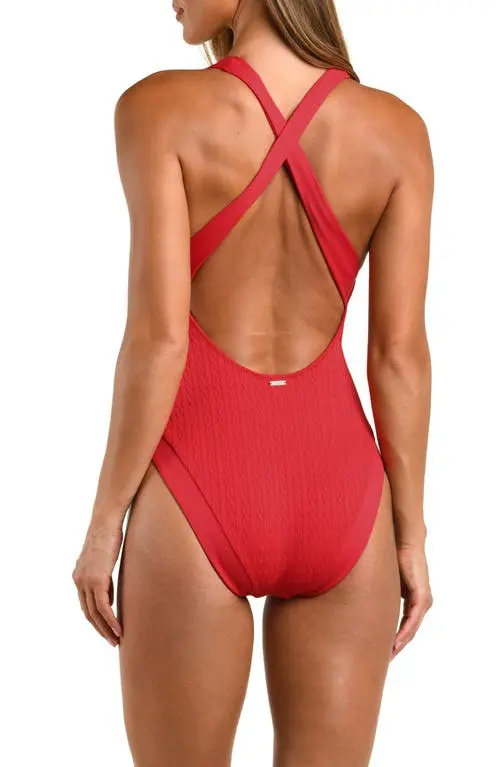 L'Agence Plunge One-piece Swimsuit - Rouge