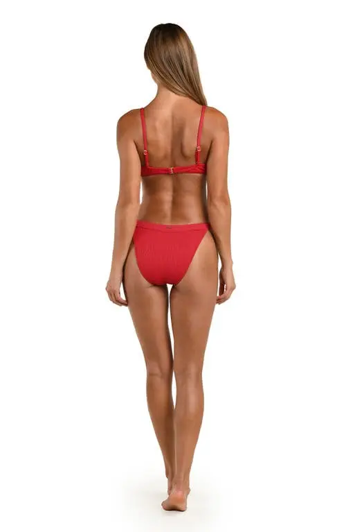 L'Agence Cable Knit Underwire Bralette Bikini Top