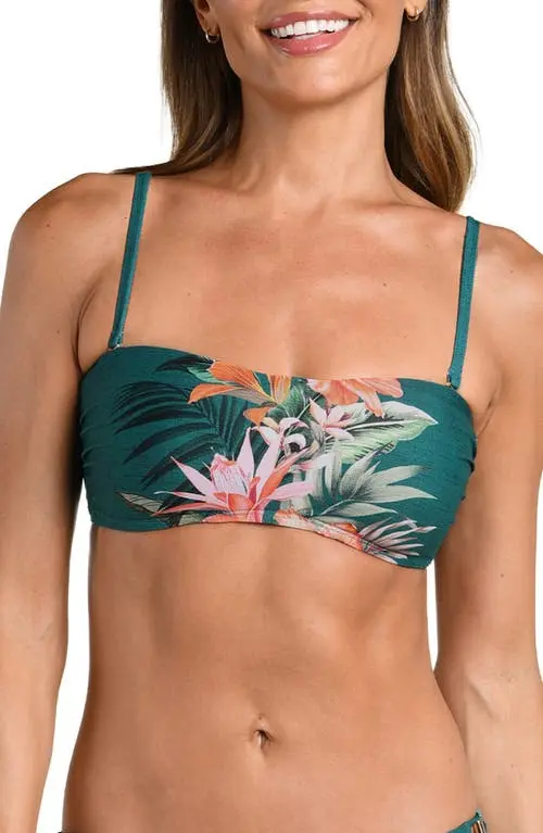 La Blanca Courtyard Palms Convertible Bandeau Swimsuit Top - Jungle