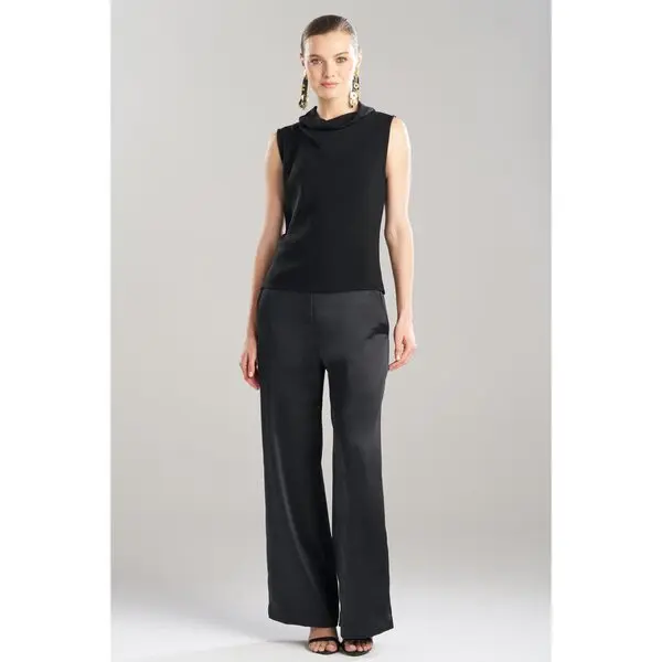 Natori Stretch Crepe Funnel Neck Top
