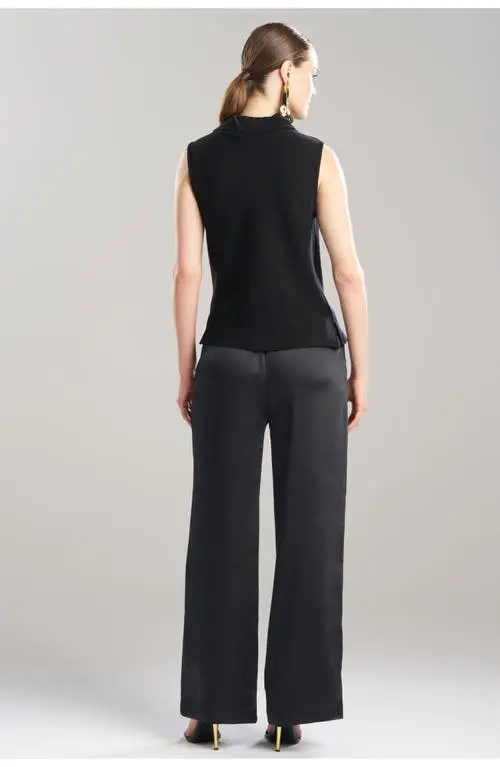 Natori Stretch Crepe Funnel Neck Top
