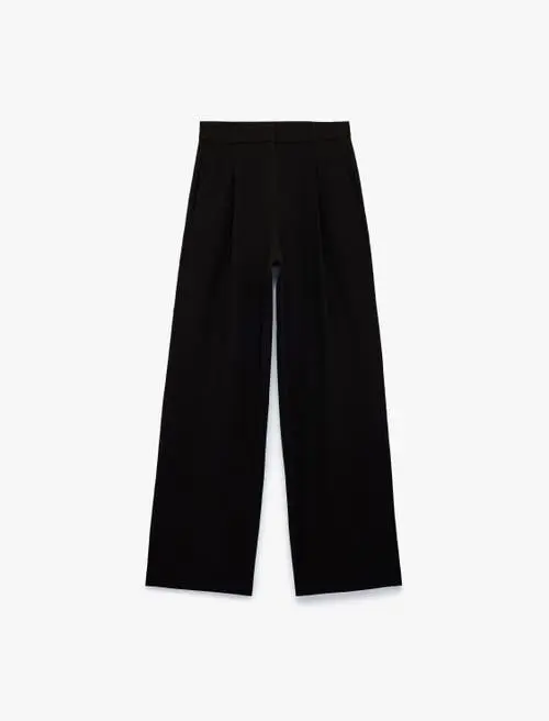 Koton High Rise Tailored Wide Leg Trousers With Pleat