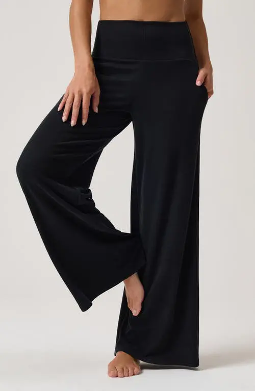 Spiritual Gangster Journey Wide Leg Pants - Black