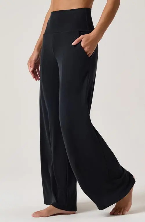 Spiritual Gangster Journey Wide Leg Pants - Black