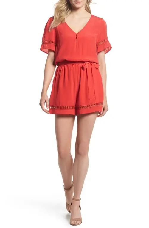 Fraiche By J Lace Inset Romper